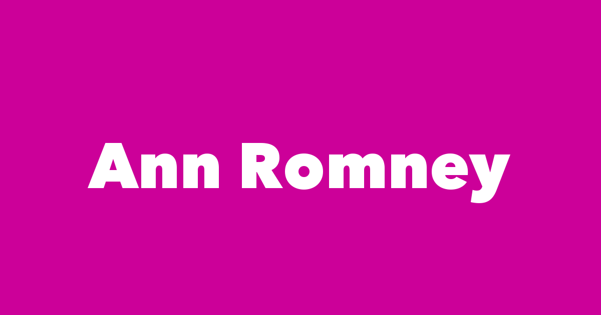 Ann Romney - Spouse, Children, Birthday & More