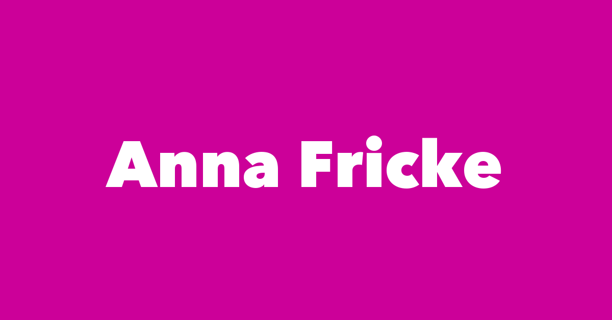 Anna Fricke - Spouse, Children, Birthday & More