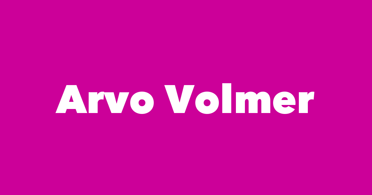 Arvo Volmer - Spouse, Children, Birthday & More