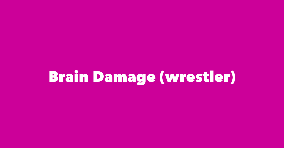 Brain Damage (wrestler) - Spouse, Children, Birthday & More