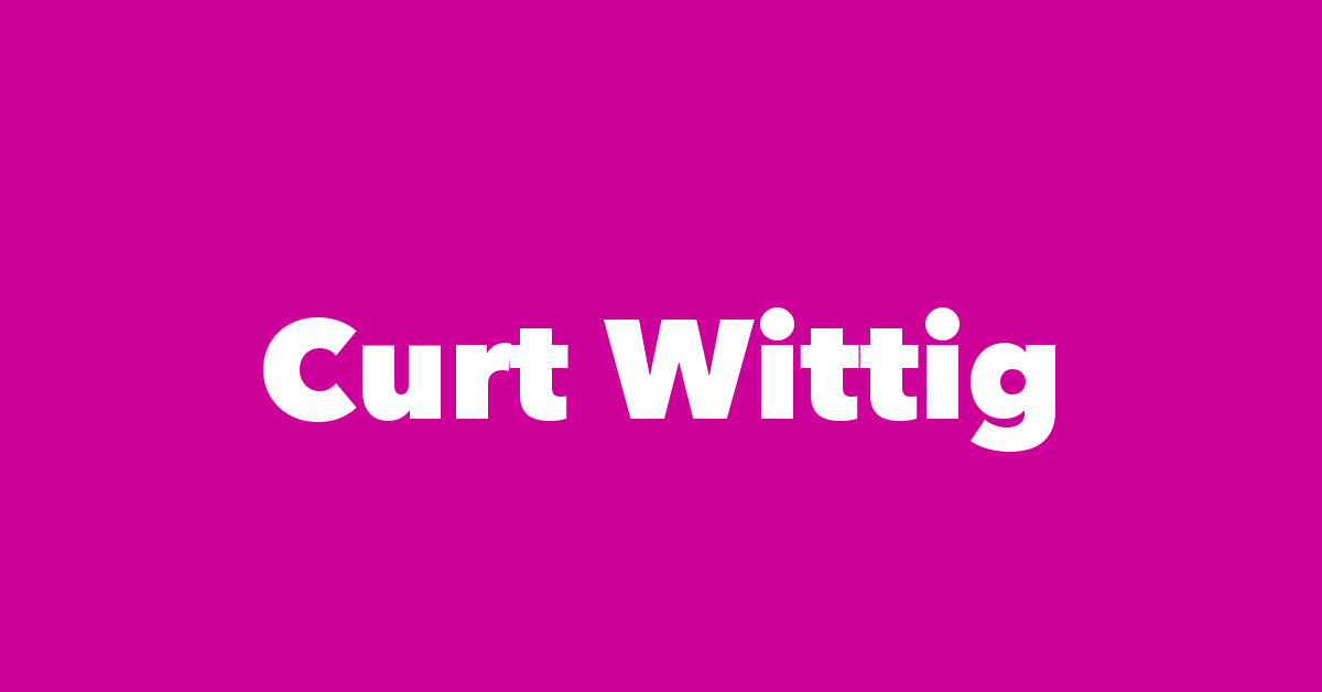Curt Wittig - Spouse, Children, Birthday & More