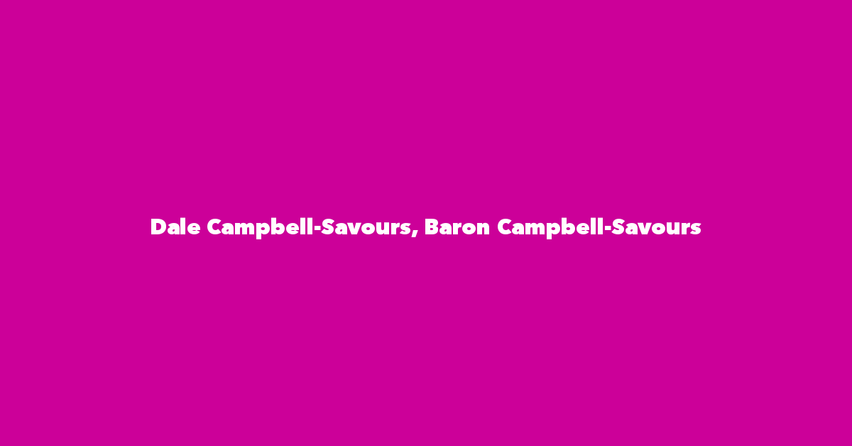 Dale Campbell-Savours, Baron Campbell-Savours - Spouse, Children ...