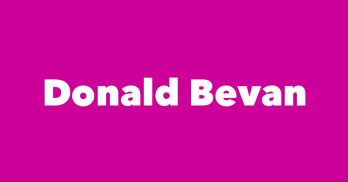 Donald Bevan - Spouse, Children, Birthday & More