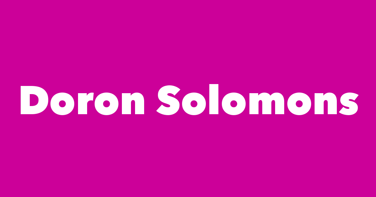 Doron Solomons - Spouse, Children, Birthday & More