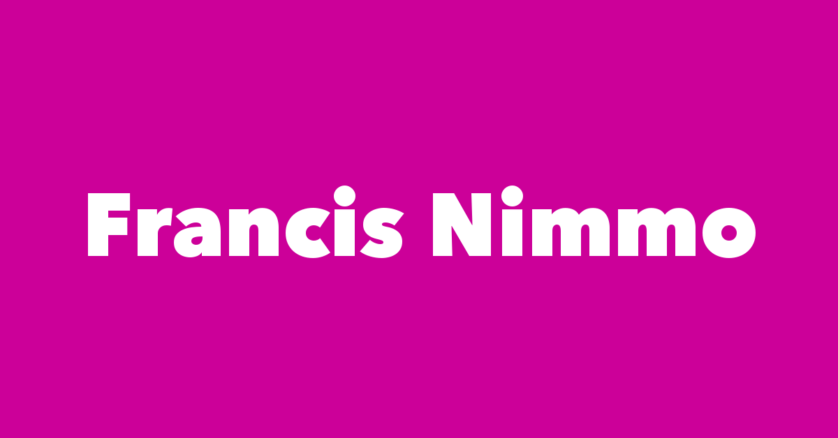 Francis Nimmo - Spouse, Children, Birthday & More