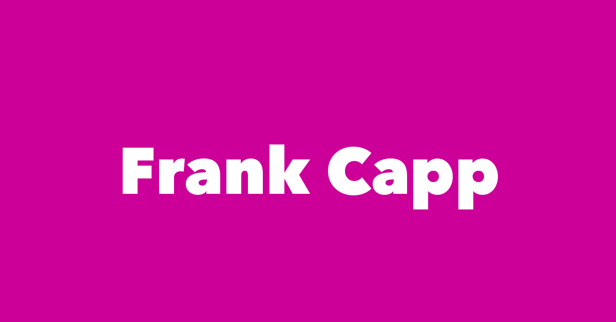Frank Capp - Spouse, Children, Birthday & More