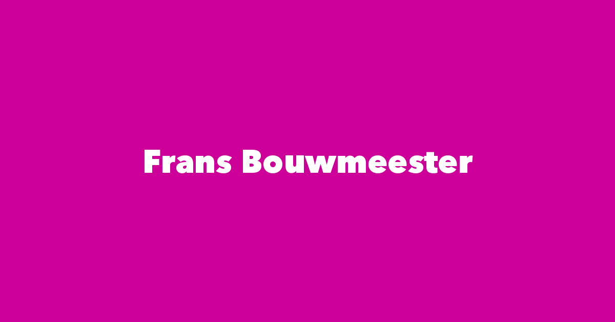 Frans Bouwmeester - Spouse, Children, Birthday & More
