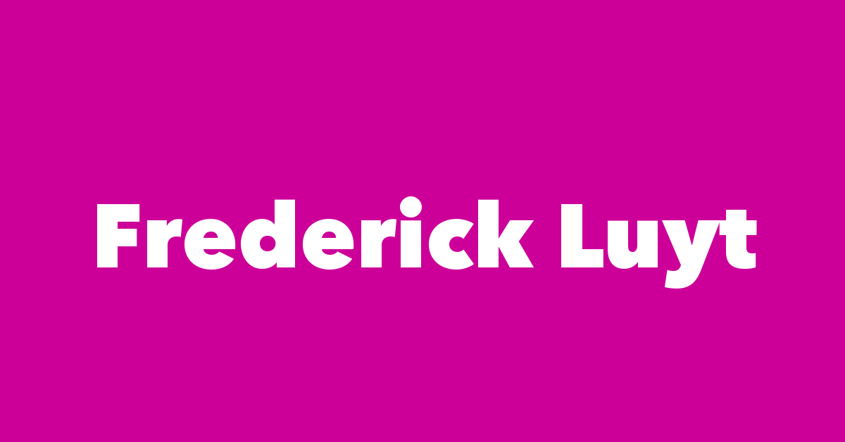 Frederick Luyt - Spouse, Children, Birthday & More