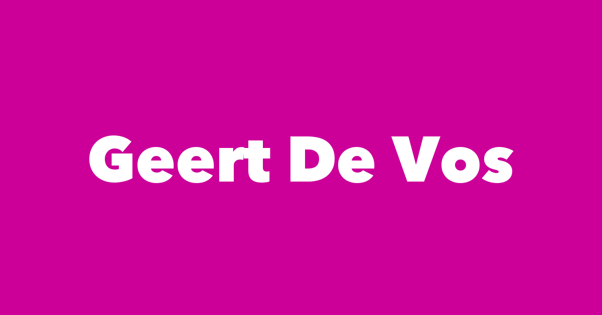 Geert De Vos - Spouse, Children, Birthday & More