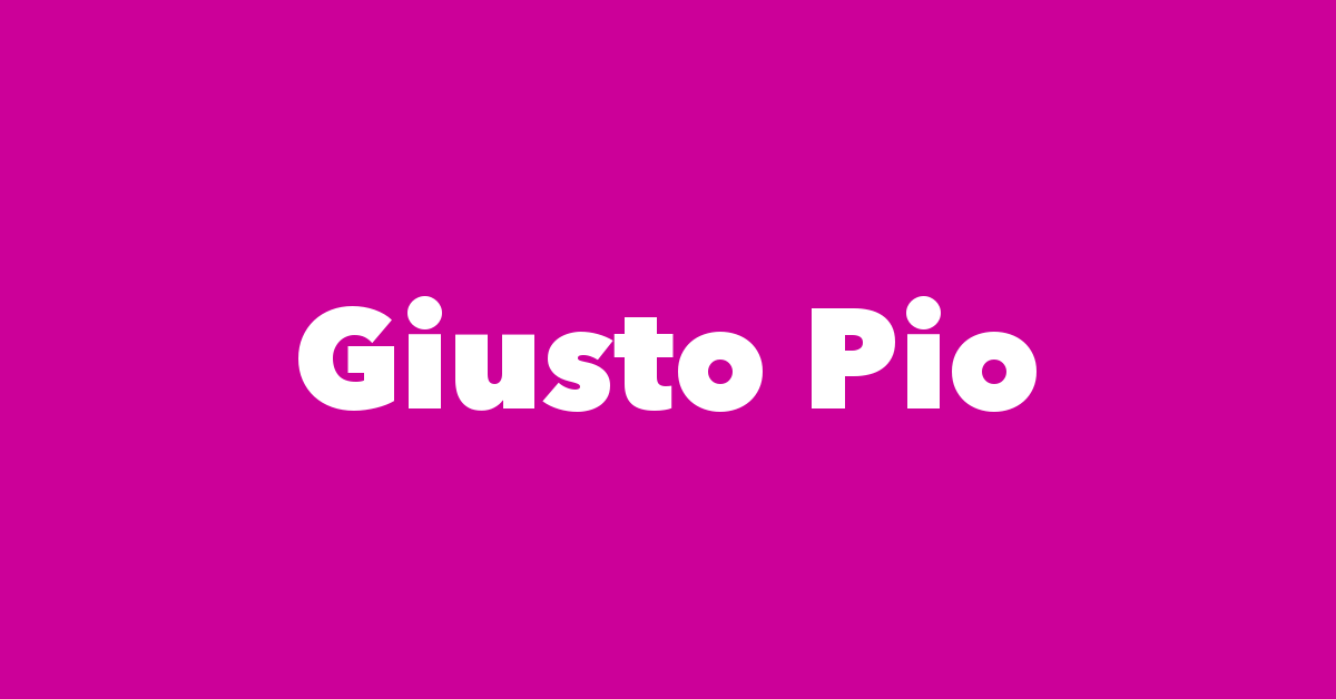 Giusto Pio - Spouse, Children, Birthday & More