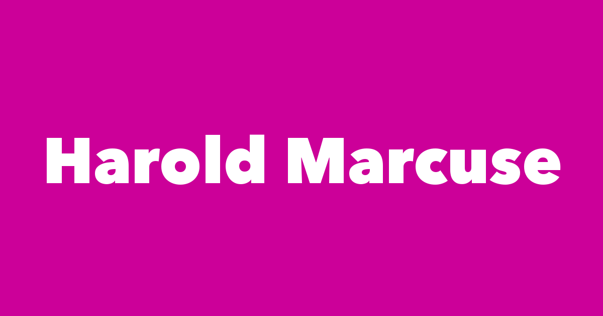 Harold Marcuse - Spouse, Children, Birthday & More