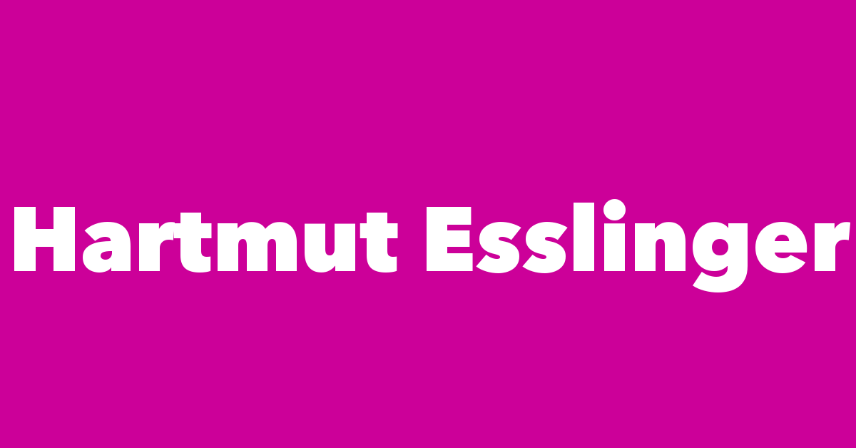 Hartmut Esslinger - Spouse, Children, Birthday & More