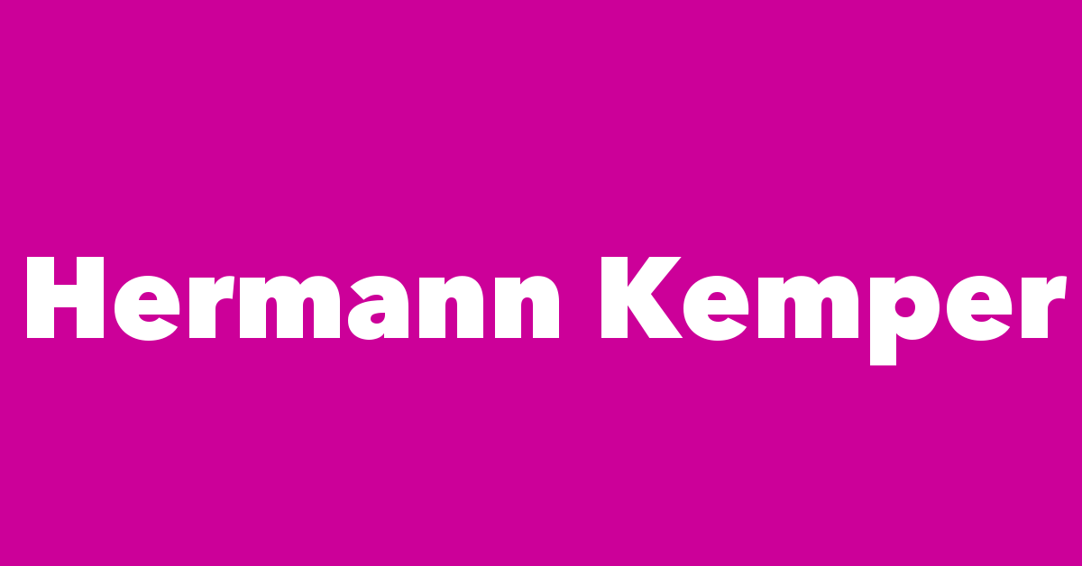 Hermann Kemper - Spouse, Children, Birthday & More