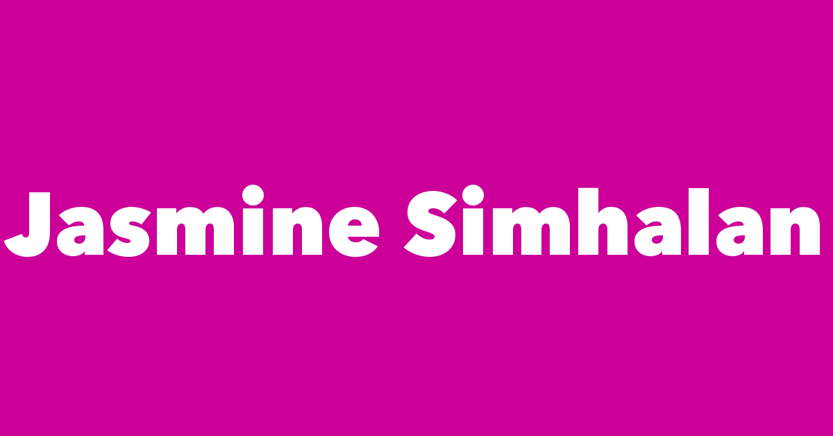 Jasmine Simhalan - Spouse, Children, Birthday & More