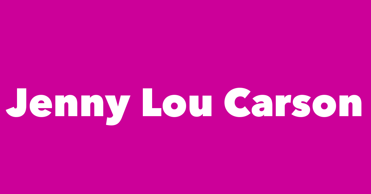 Jenny Lou Carson - Spouse, Children, Birthday & More