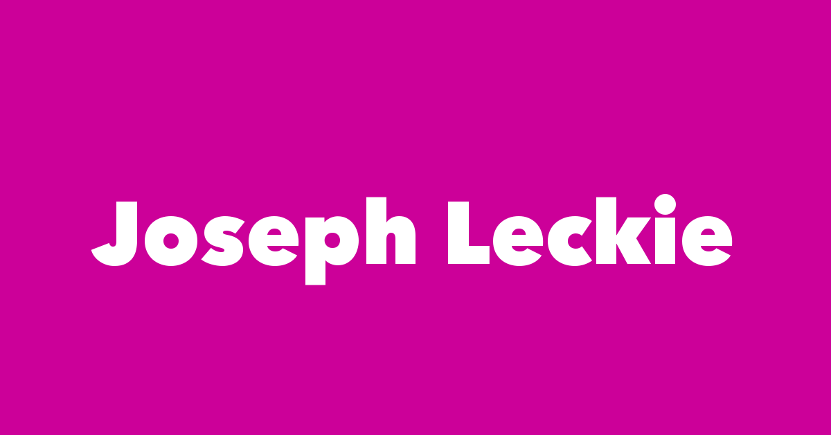 Joseph Leckie - Spouse, Children, Birthday & More
