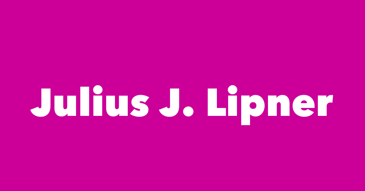 Julius J. Lipner - Spouse, Children, Birthday & More