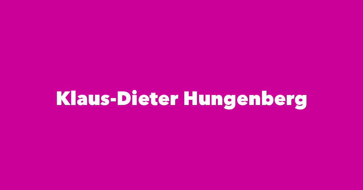 Klaus-Dieter Hungenberg - Spouse, Children, Birthday & More