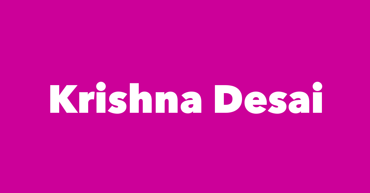 Krishna Desai - Spouse, Children, Birthday & More