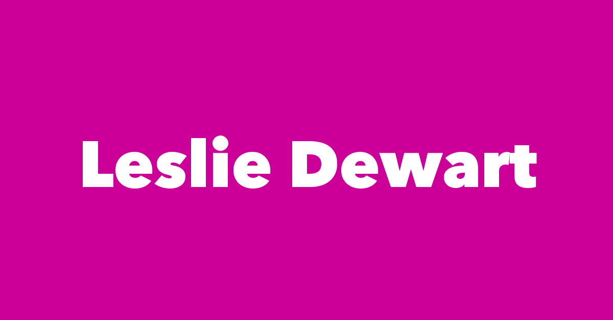 Leslie Dewart - Spouse, Children, Birthday & More