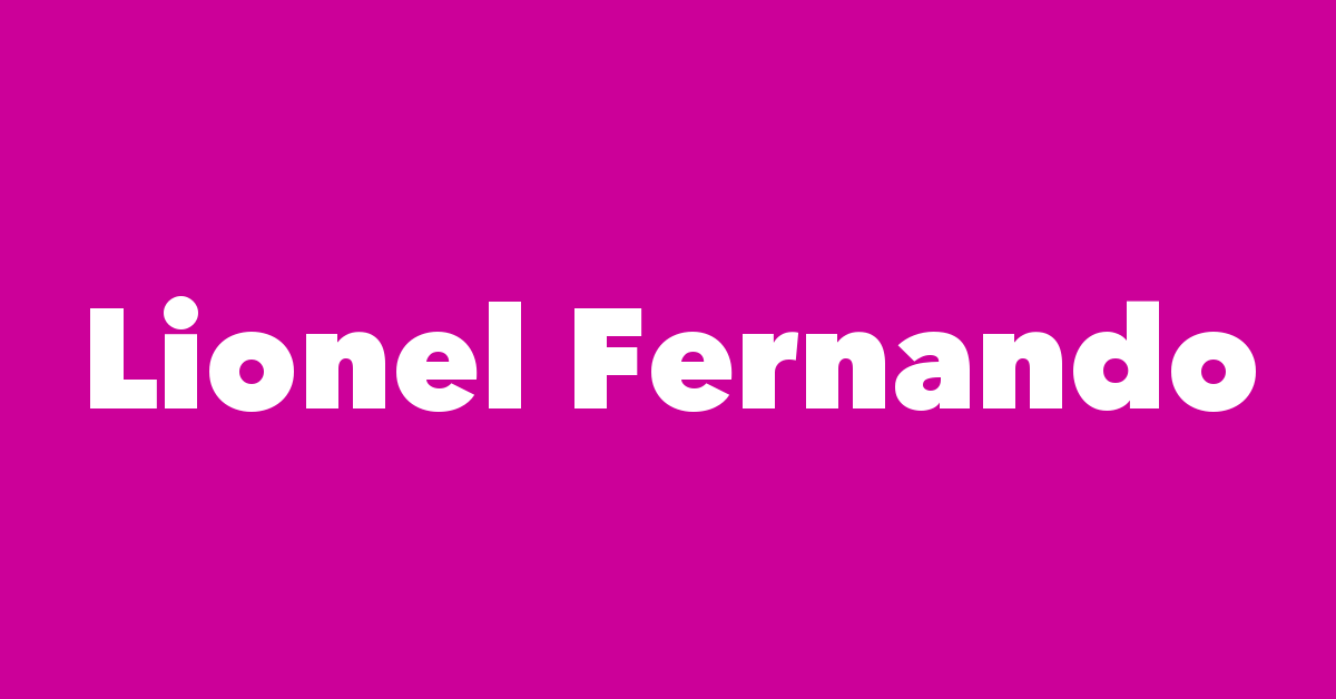 Lionel Fernando - Spouse, Children, Birthday & More