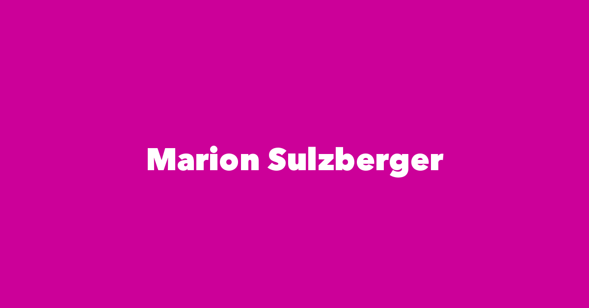 Marion Sulzberger - Spouse, Children, Birthday & More