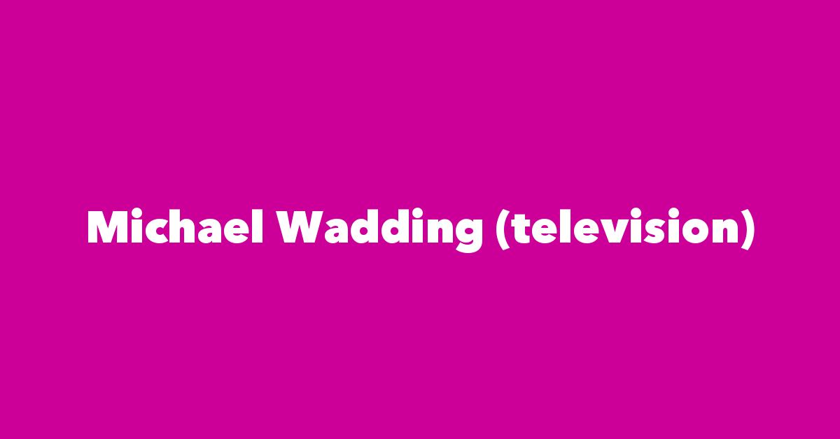 Michael Wadding (television) - Spouse, Children, Birthday & More
