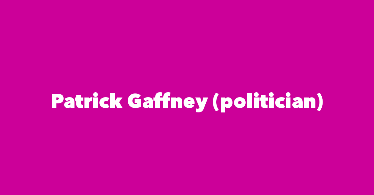 Patrick Gaffney (politician) - Spouse, Children, Birthday & More
