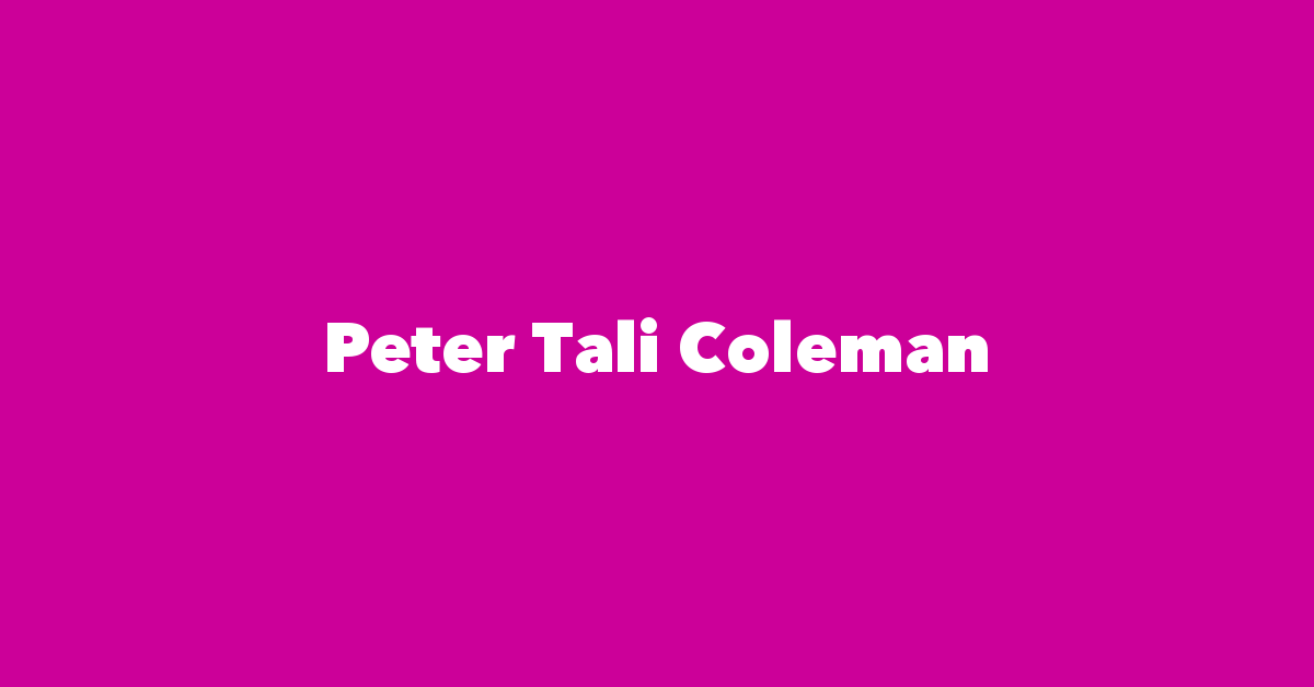 Peter Tali Coleman - Spouse, Children, Birthday & More