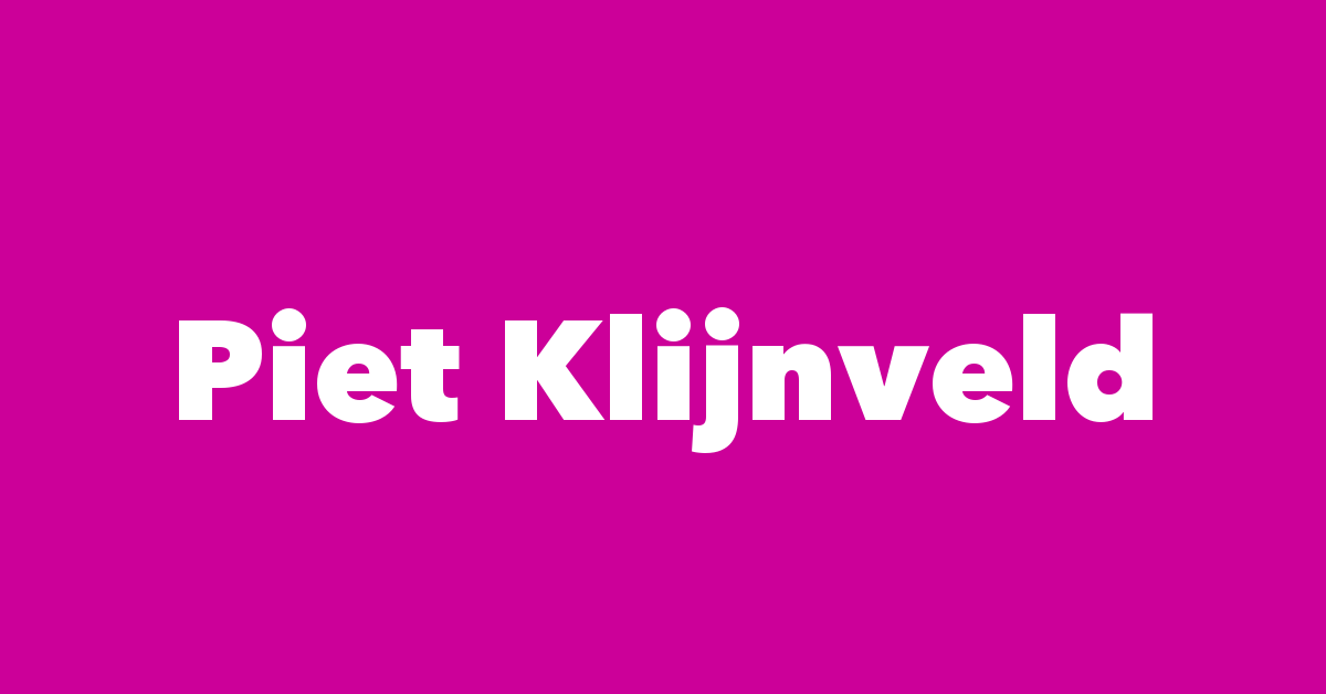 Piet Klijnveld - Spouse, Children, Birthday & More