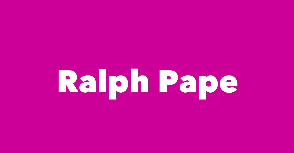 Ralph Pape - Spouse, Children, Birthday & More