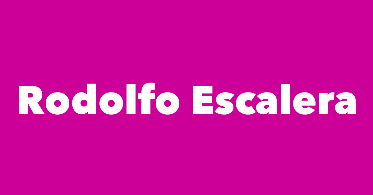 Rodolfo Escalera - Spouse, Children, Birthday & More