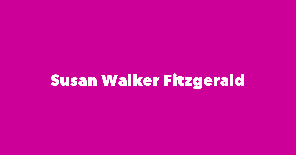 Susan Walker Fitzgerald - Spouse, Children, Birthday & More
