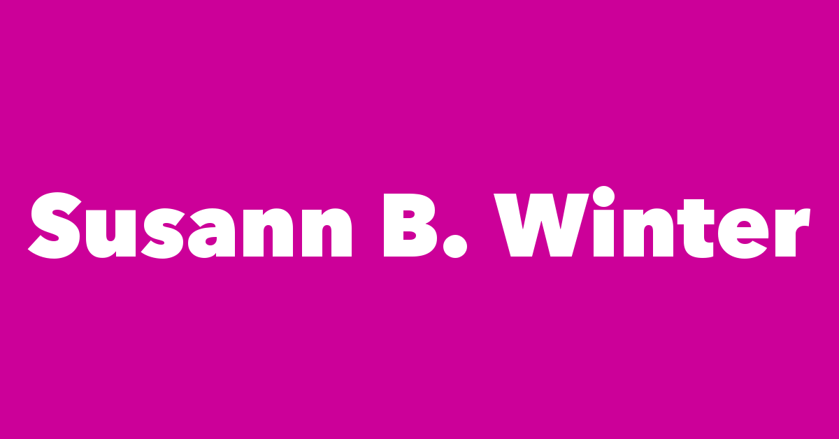 Susann B. Winter - Spouse, Children, Birthday & More