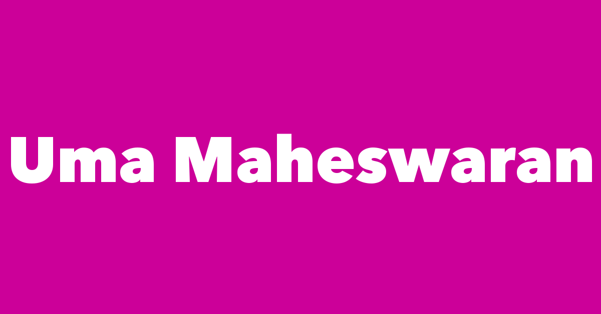 Uma Maheswaran - Spouse, Children, Birthday & More