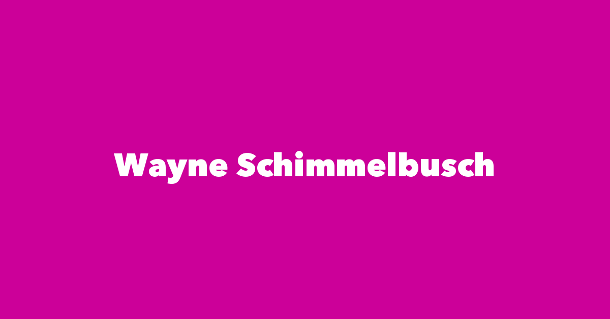 Wayne Schimmelbusch - Spouse, Children, Birthday & More